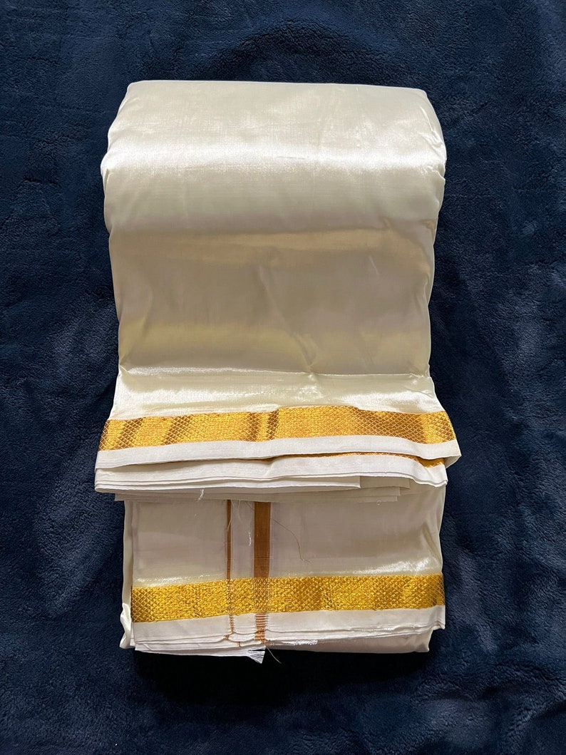 Premium Cotton Dhoti With Khesh/ South Indian Traditional Cotton Dhoti ...
