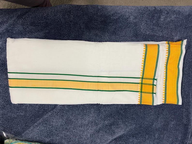 Premium Cotton Dhoti With Khesh/ South Indian Traditional Cotton Dhoti ...