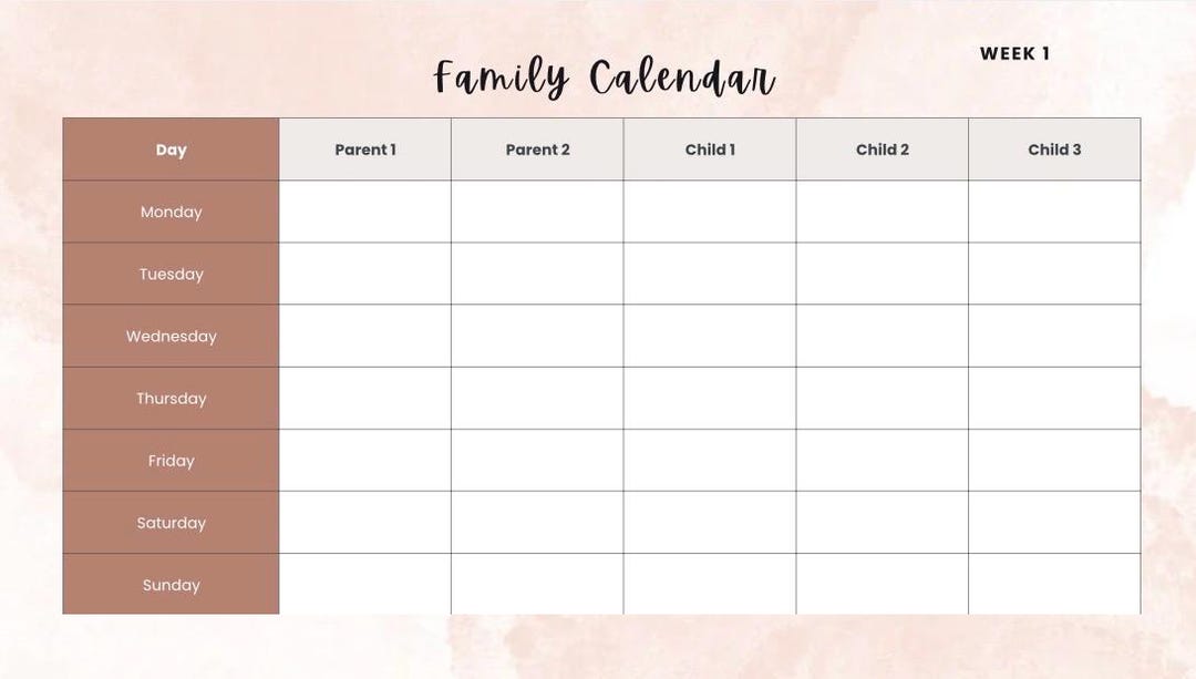 Editable Family Weekly Planner Printable | 4 Week Family Calendar PDF ...