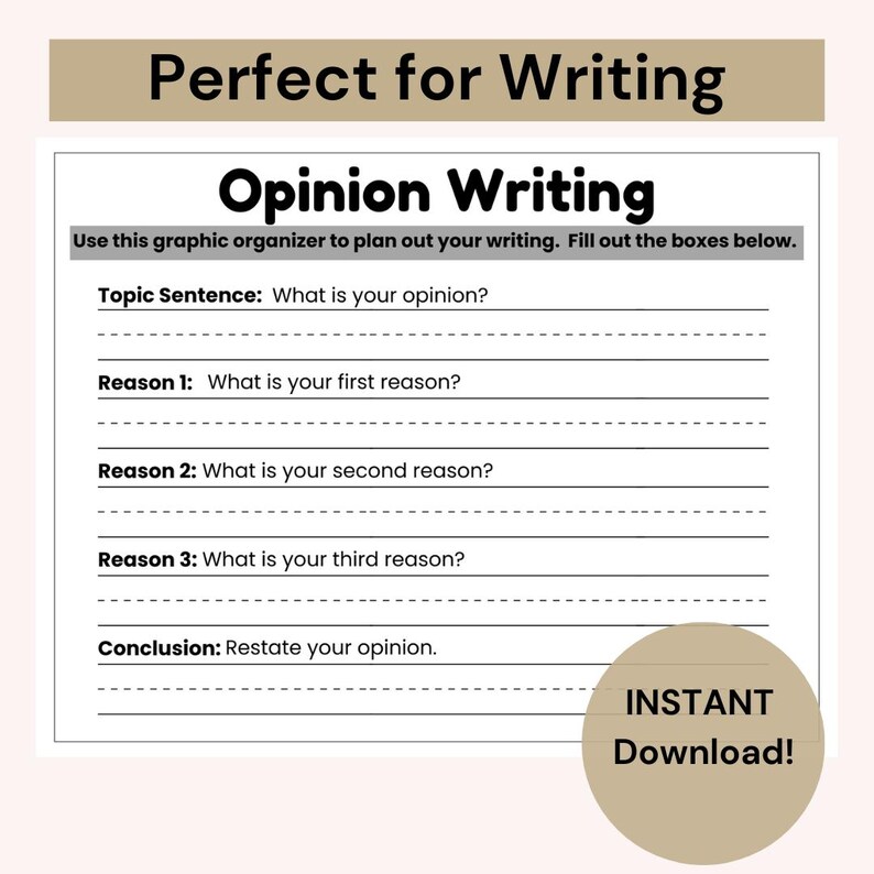 Opinion Writing Graphic Organizer, Writing Printables, Graphic ...