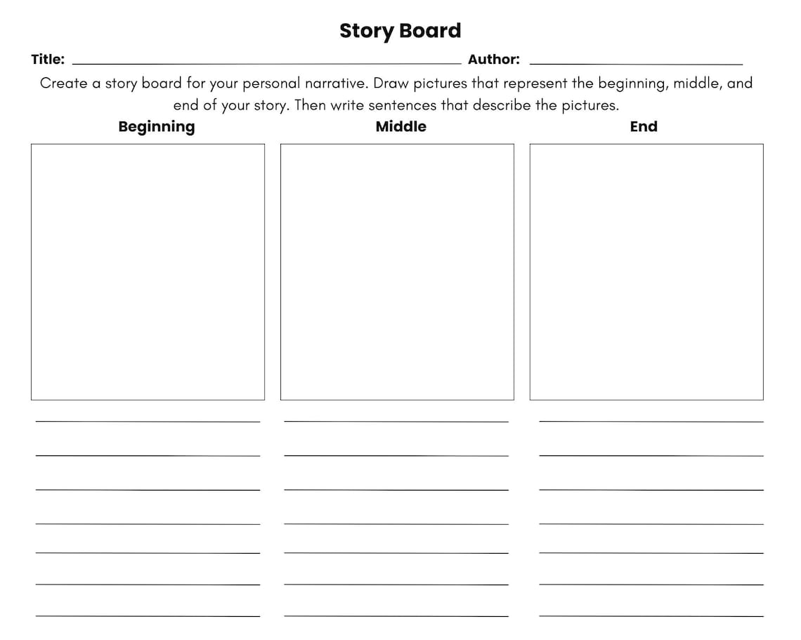 Storyboard Graphic Organizer: Narrative Writing Template (digital ...