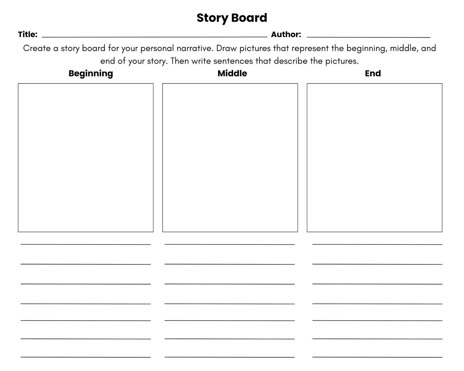 Storyboard Graphic Organizer: Narrative Writing Template (digital ...