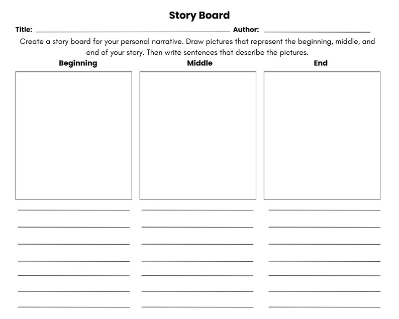 Storyboard Graphic Organizer: Narrative Writing Template (digital ...