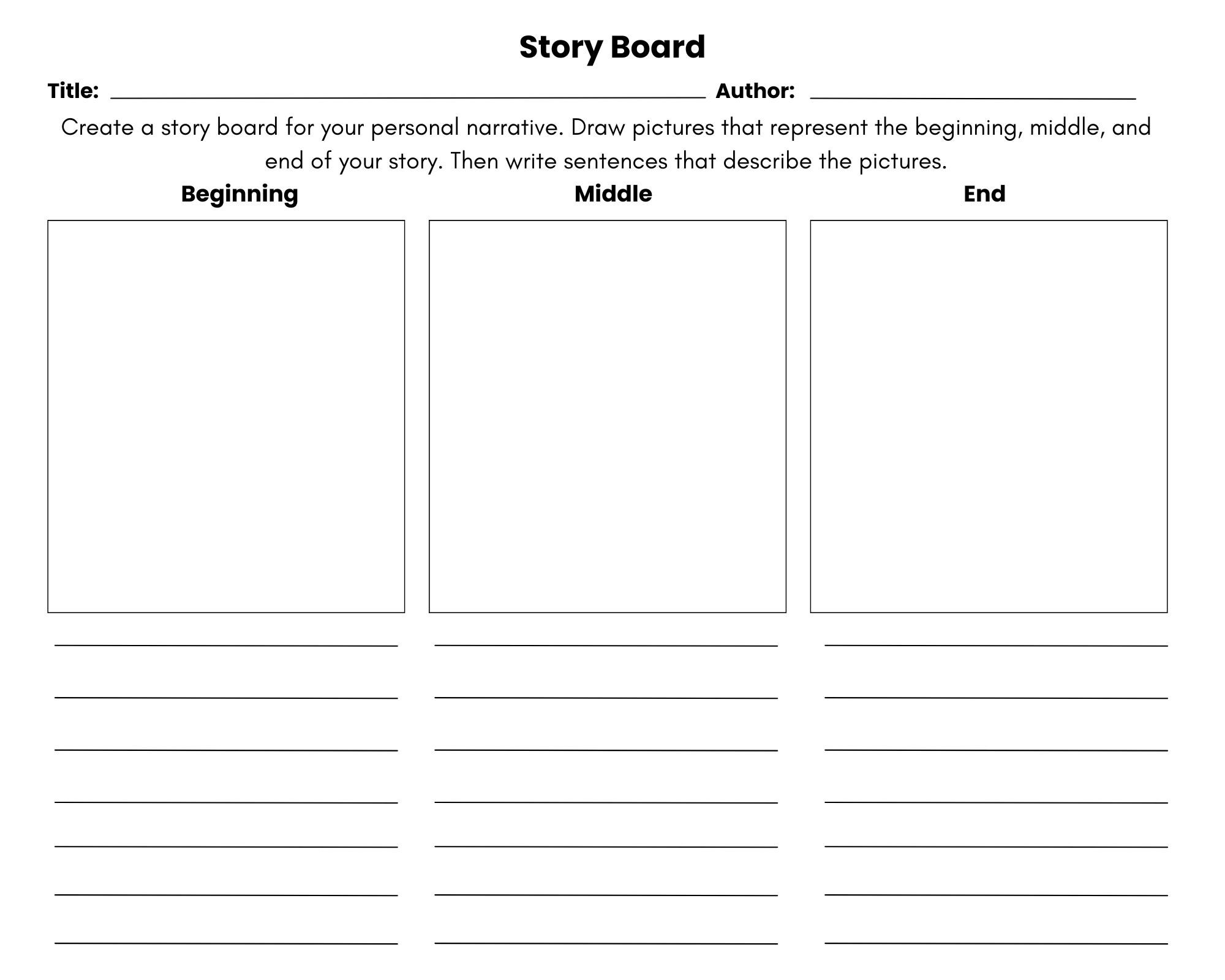 Storyboard Graphic Organizer: Narrative Writing Template (digital ...