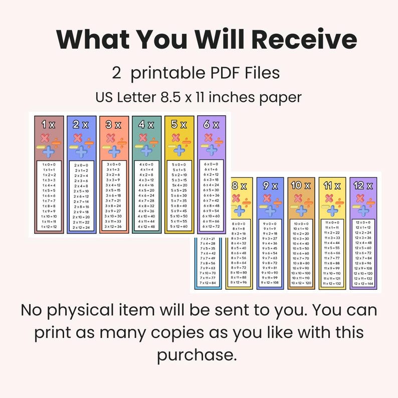 Printable Timetables Bookmarks Set - Etsy