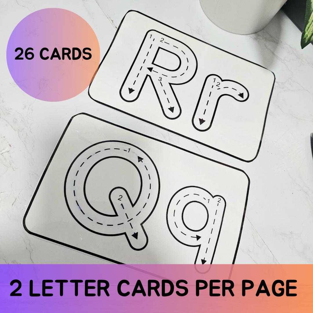Letter Tracing Cards, Handwriting Practice, Alphabet Tracing Cards ...