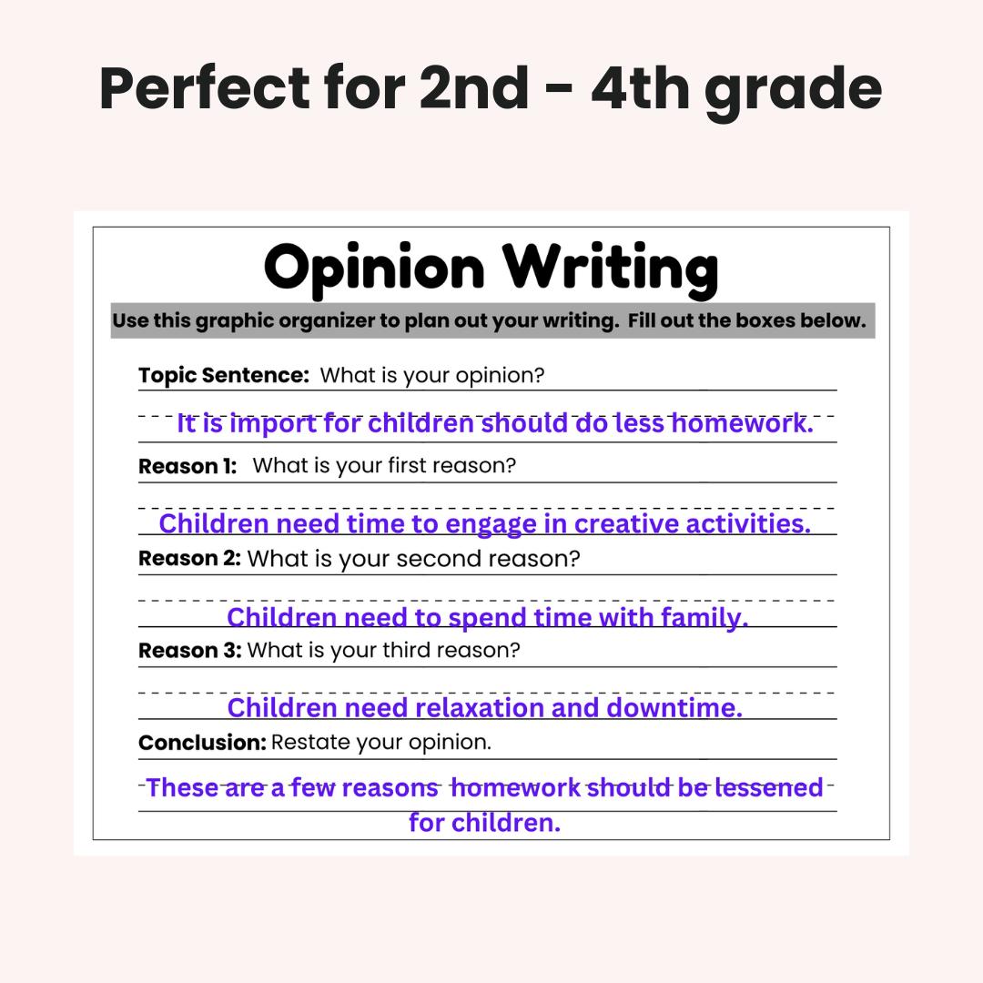 Opinion Writing Graphic Organizer, Writing Printables, Graphic ...