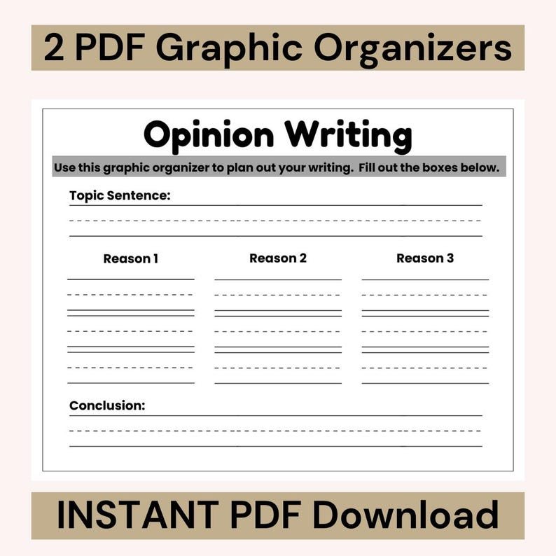 Opinion Writing Graphic Organizer, Writing Printables, Graphic ...