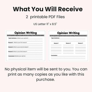 Opinion Writing Graphic Organizer: Printable Templates (PDF Download ...