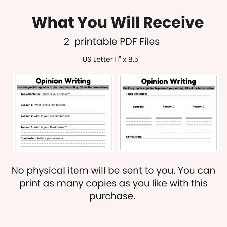 Opinion Writing Graphic Organizer, Writing Printables, Graphic ...