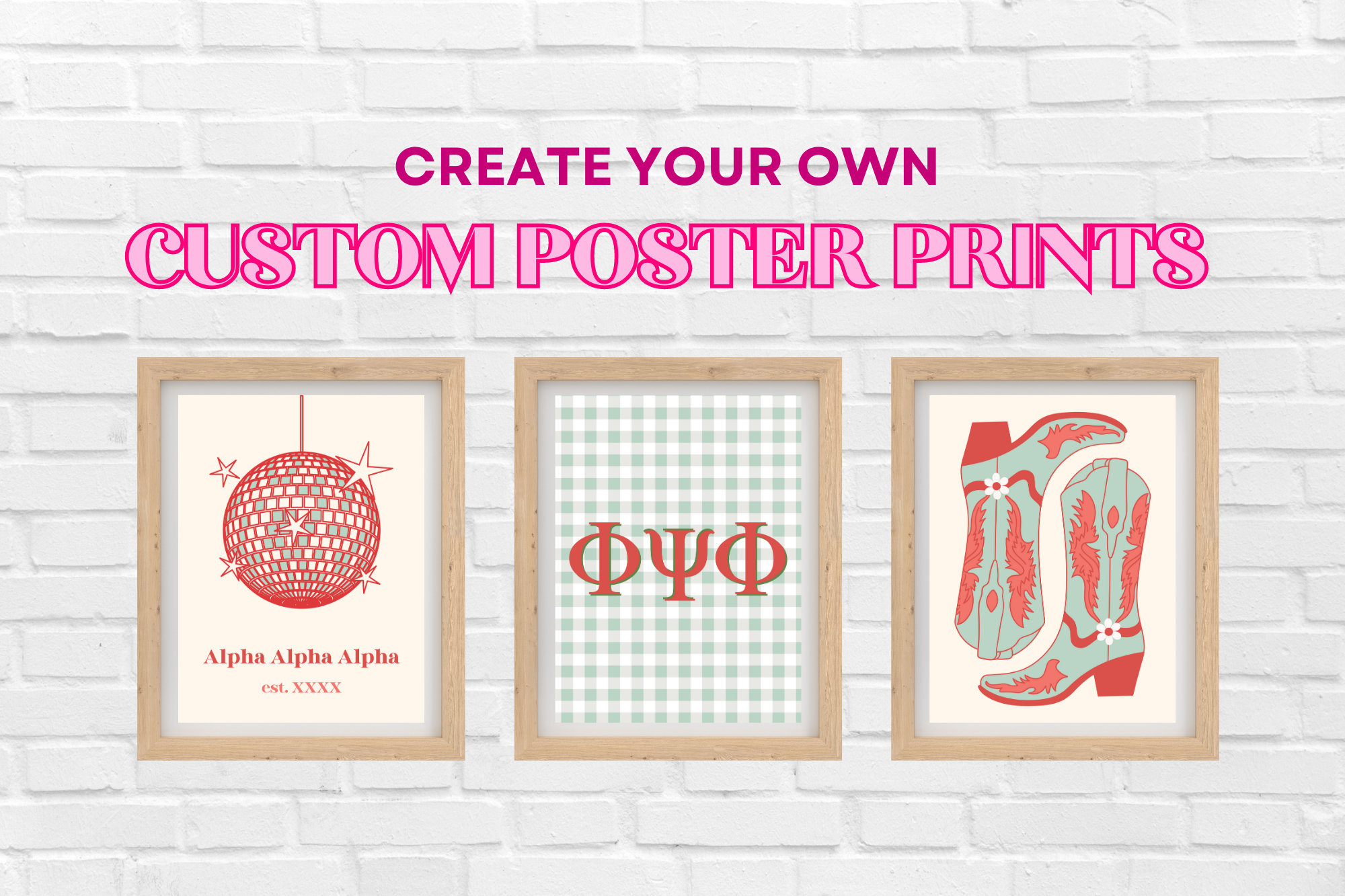Sorority Graphic Prints, Poster Cute Room, Wall Art Teen Girl Decor ...