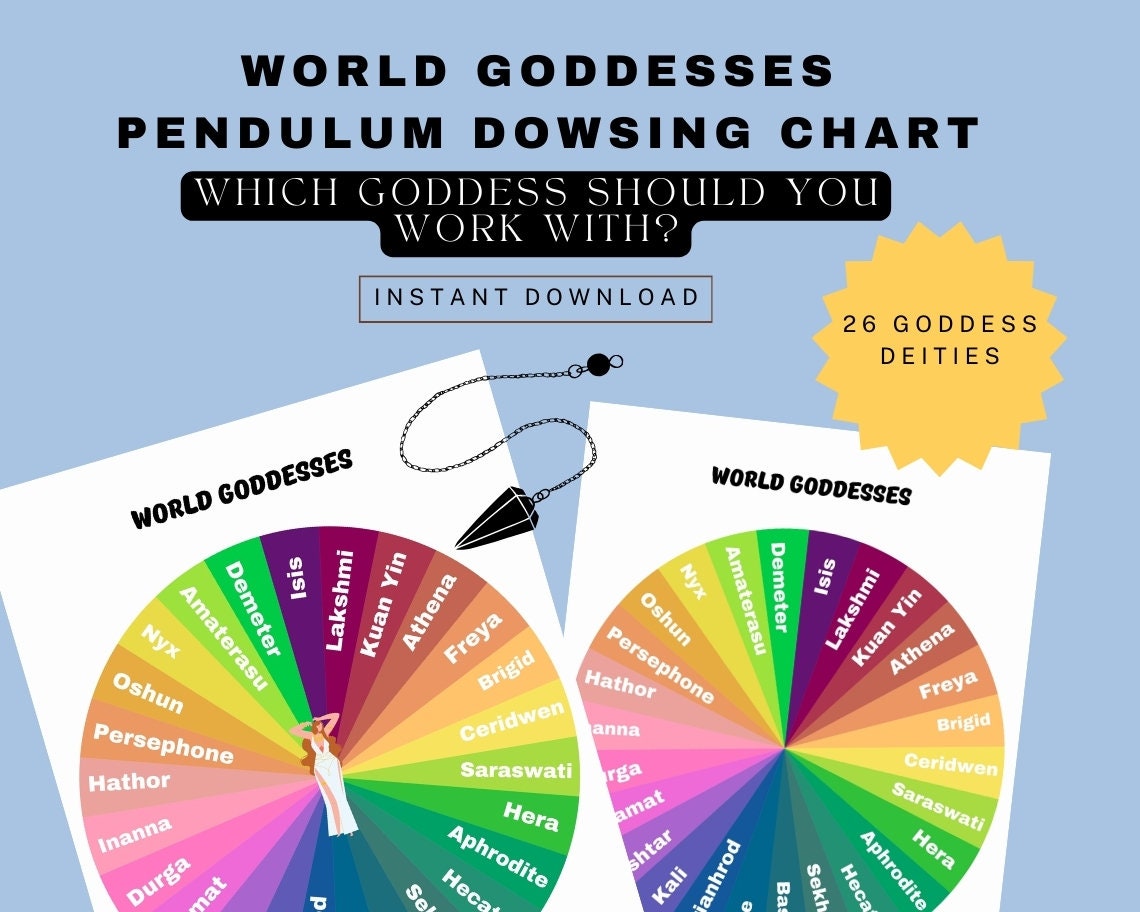 World Goddess Deity Identification Digital Pendulum Chart and Dowsing ...