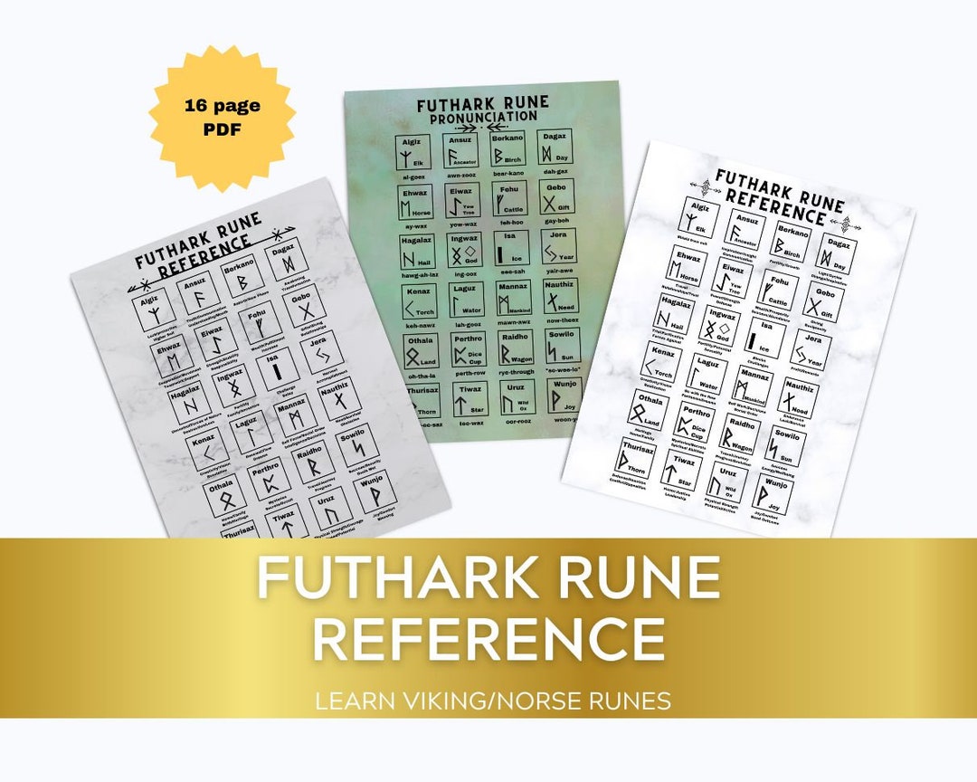 Viking Rune Printables - Elder Futhark Runes - Norse Pagan Digital ...