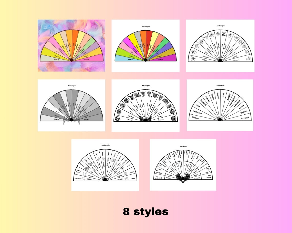 Archangel Charts (set of 8) - Digital Download - Dowsing Chart - Angel ...
