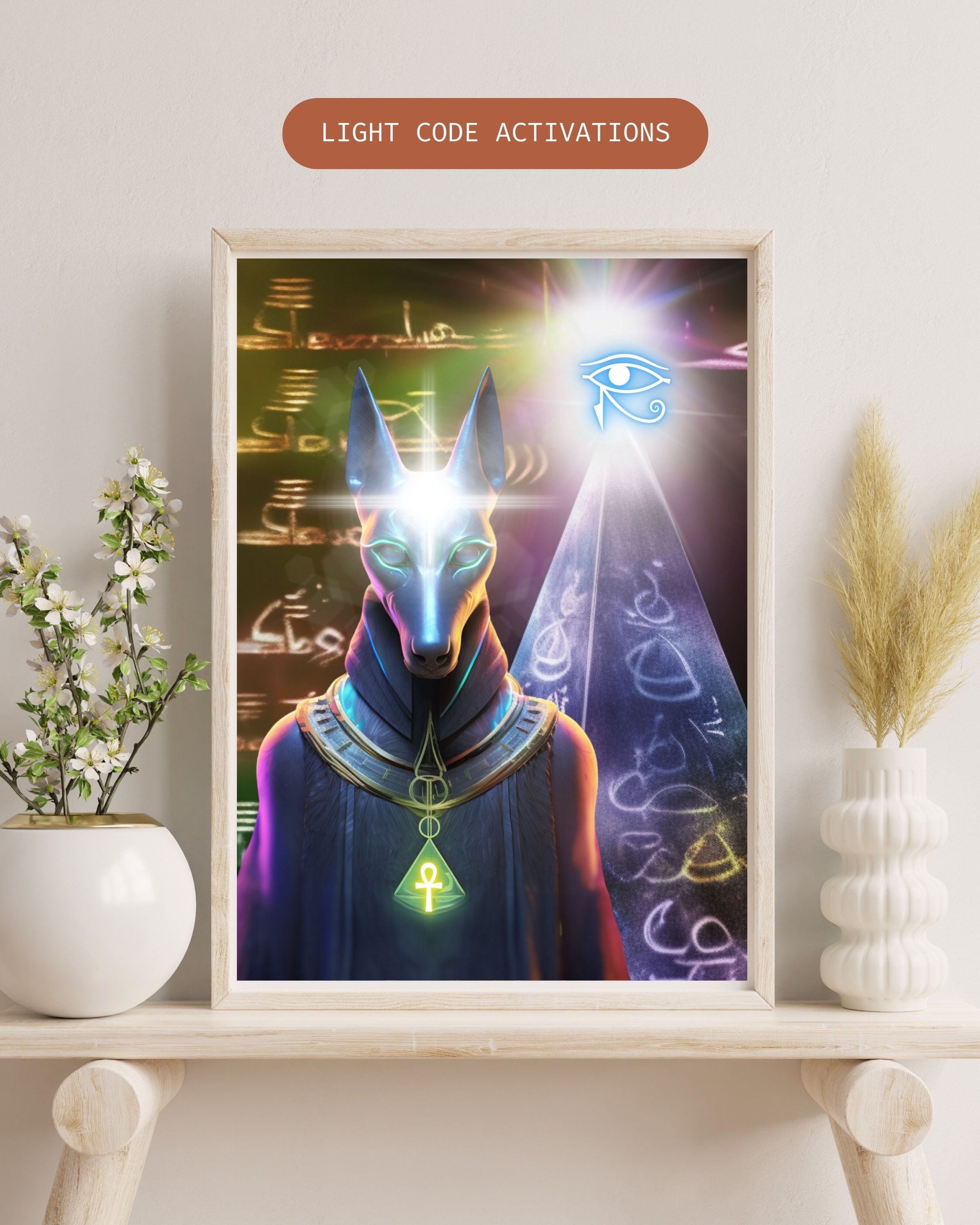 Anubis Digital Wall Art Download - Egyptian God Art - AI Art Print ...