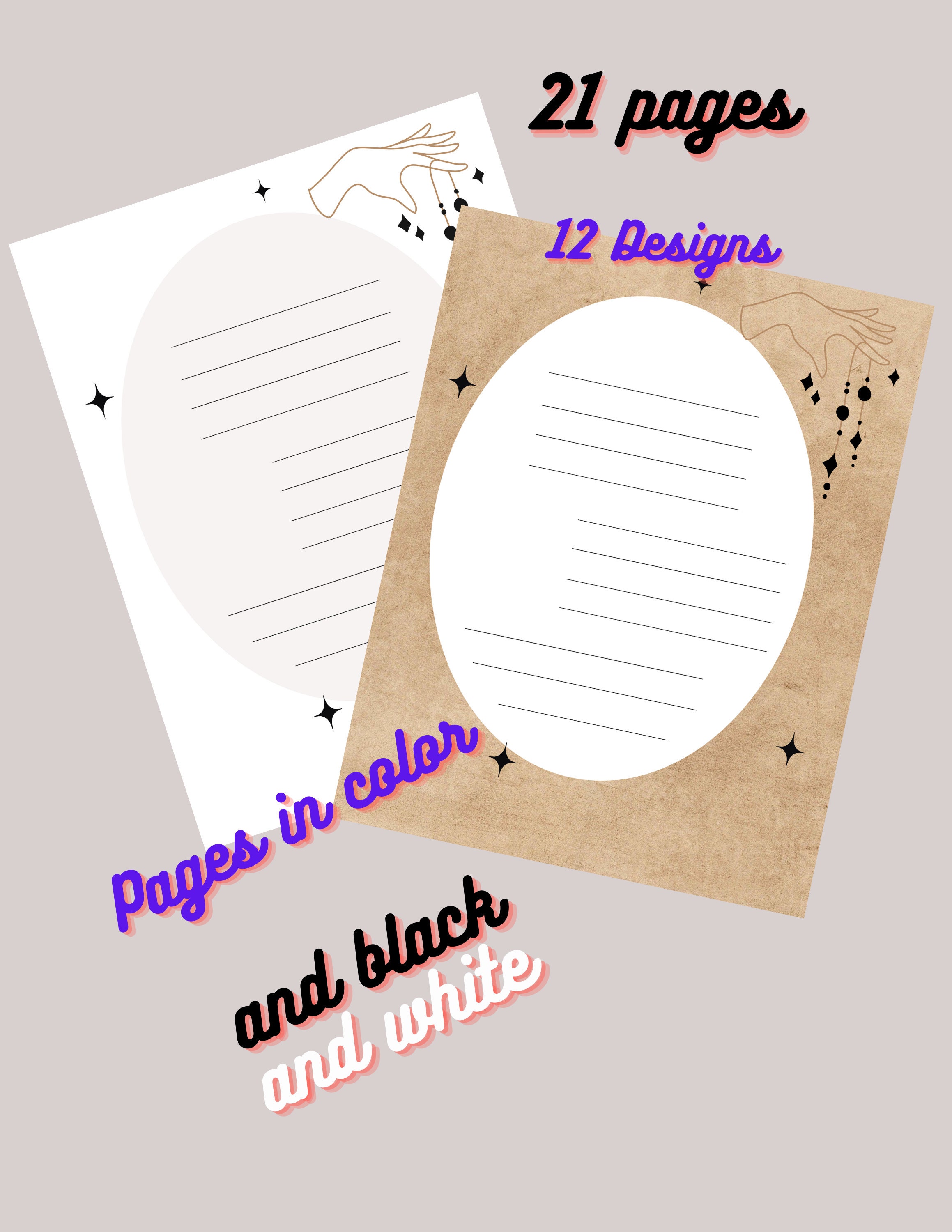 Unique Digital Stationery - Printable Halloween - Witches Pages for ...