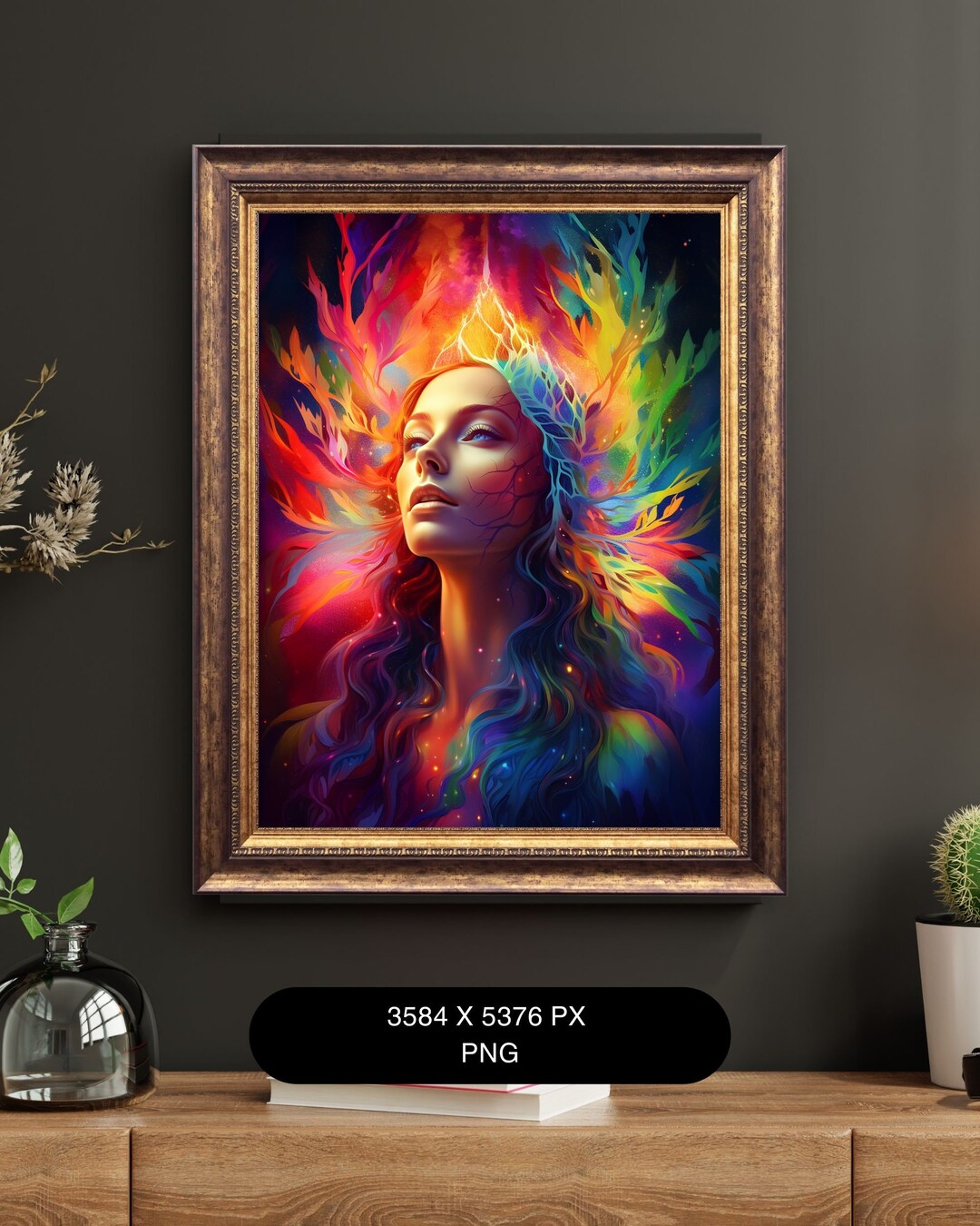 Spiritual Woman Divine Feminine Tree Nature Goddess Digital Print ...