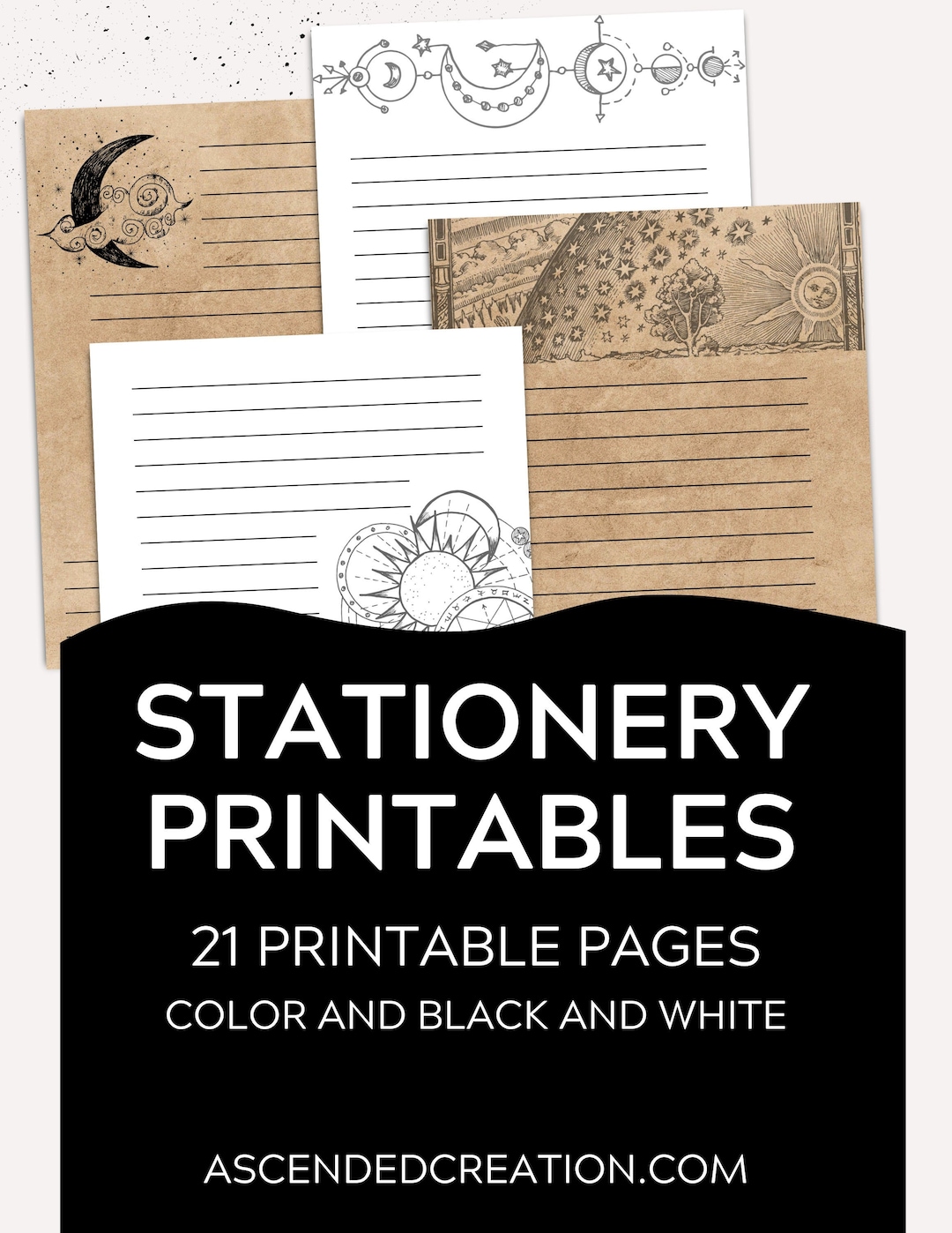 Unique Digital Stationery - Printable Halloween - Witches Pages for ...