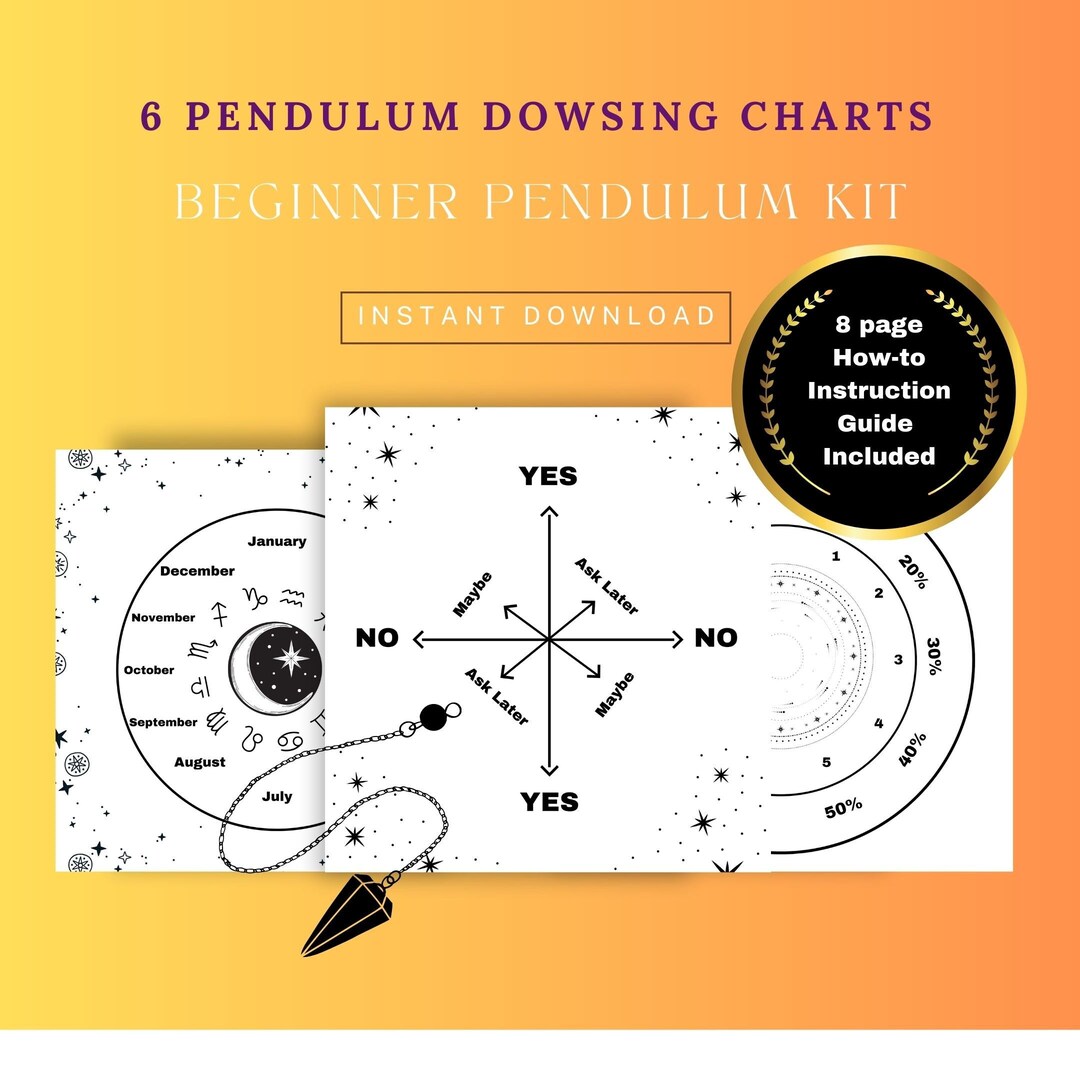 Beginner Pendulum Charts and Pendulum Guide, Pendulum How-to, Digital Pendulum Boards Bundle ...