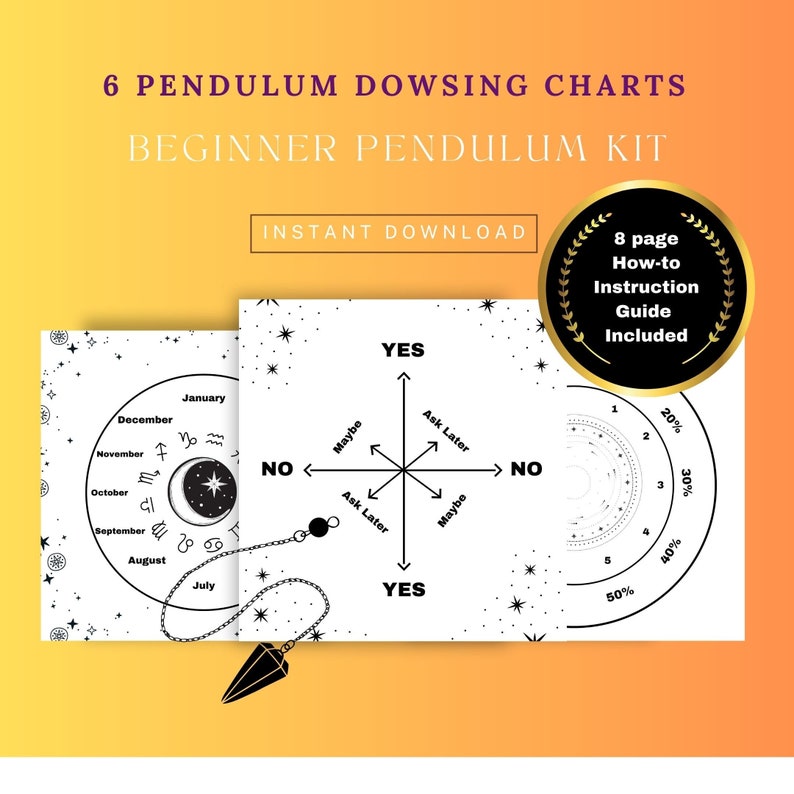 Beginner Pendulum Charts and Pendulum Guide, Pendulum How-to, Digital Pendulum Boards Bundle ...