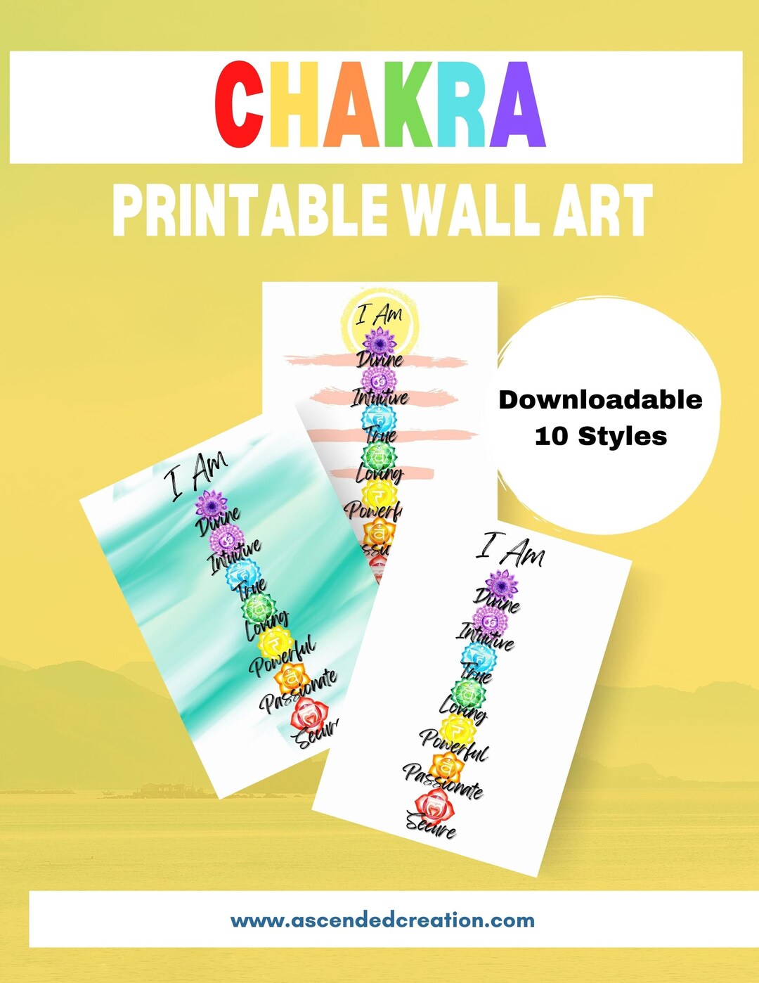Digital Chakra Wall Art Printable Chakra Art Digital Wall Art Printable ...