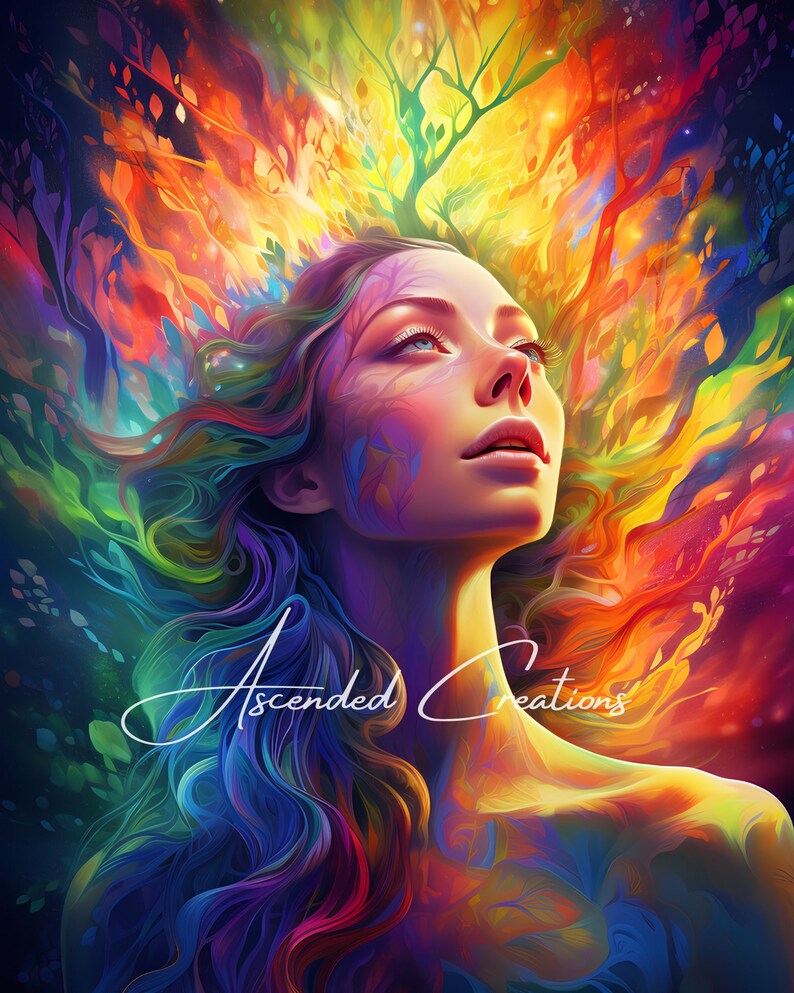Tree Goddess Art Print: Divine Feminine Spiritual Image (digital ...