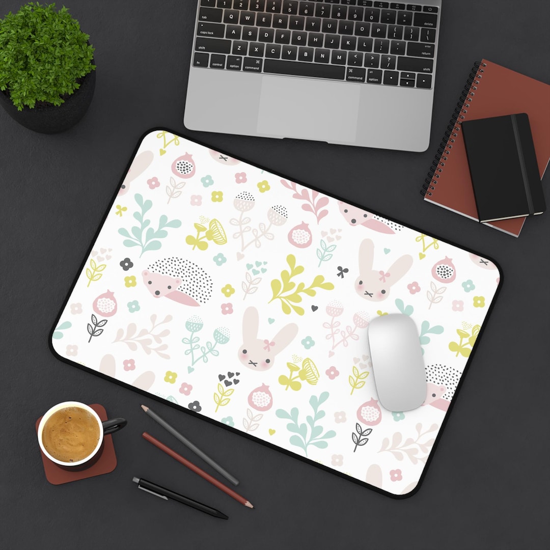 Woodland Cute Animals Desk Mat Forest Animal Mouse Pad, Adorable Nature ...