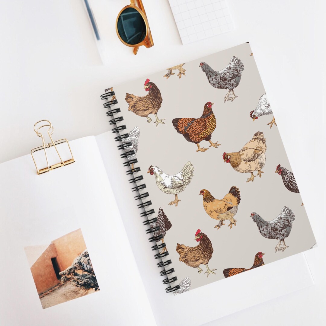 Rustic Chicken Notebook, Farmhouse Spiral Notepad, Country Journal ...