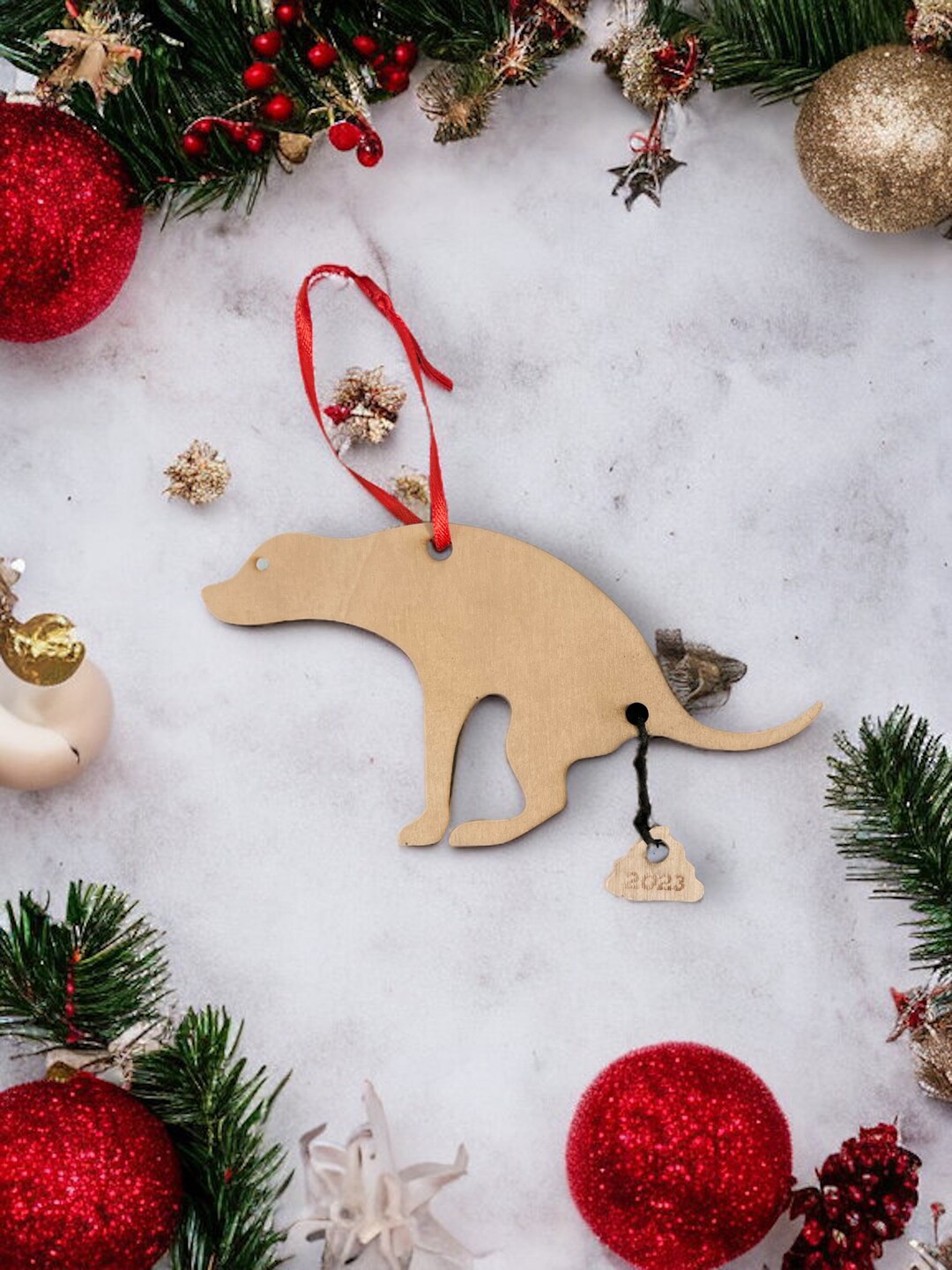Charming Pooping Dog Christmas Ornament - Etsy