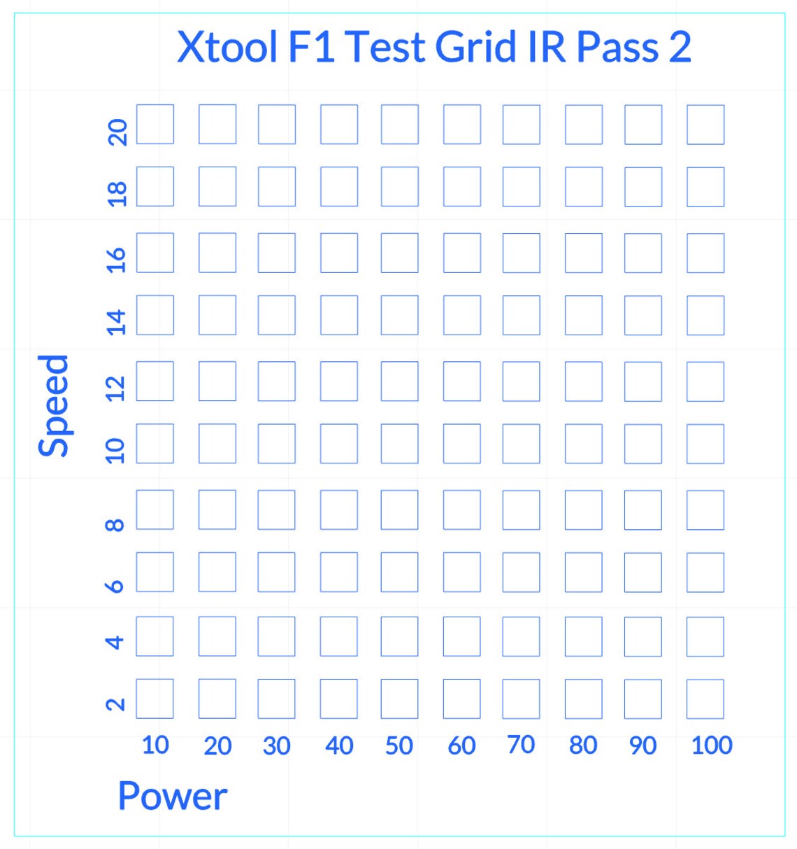 Xtool F1 Cutting Blue Light Test Grid - for Xtool Creative Suite - XCS ...