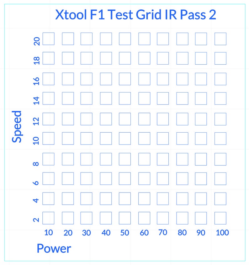 Xtool F1 Cutting Blue Light Test Grid - for Xtool Creative Suite - XCS ...