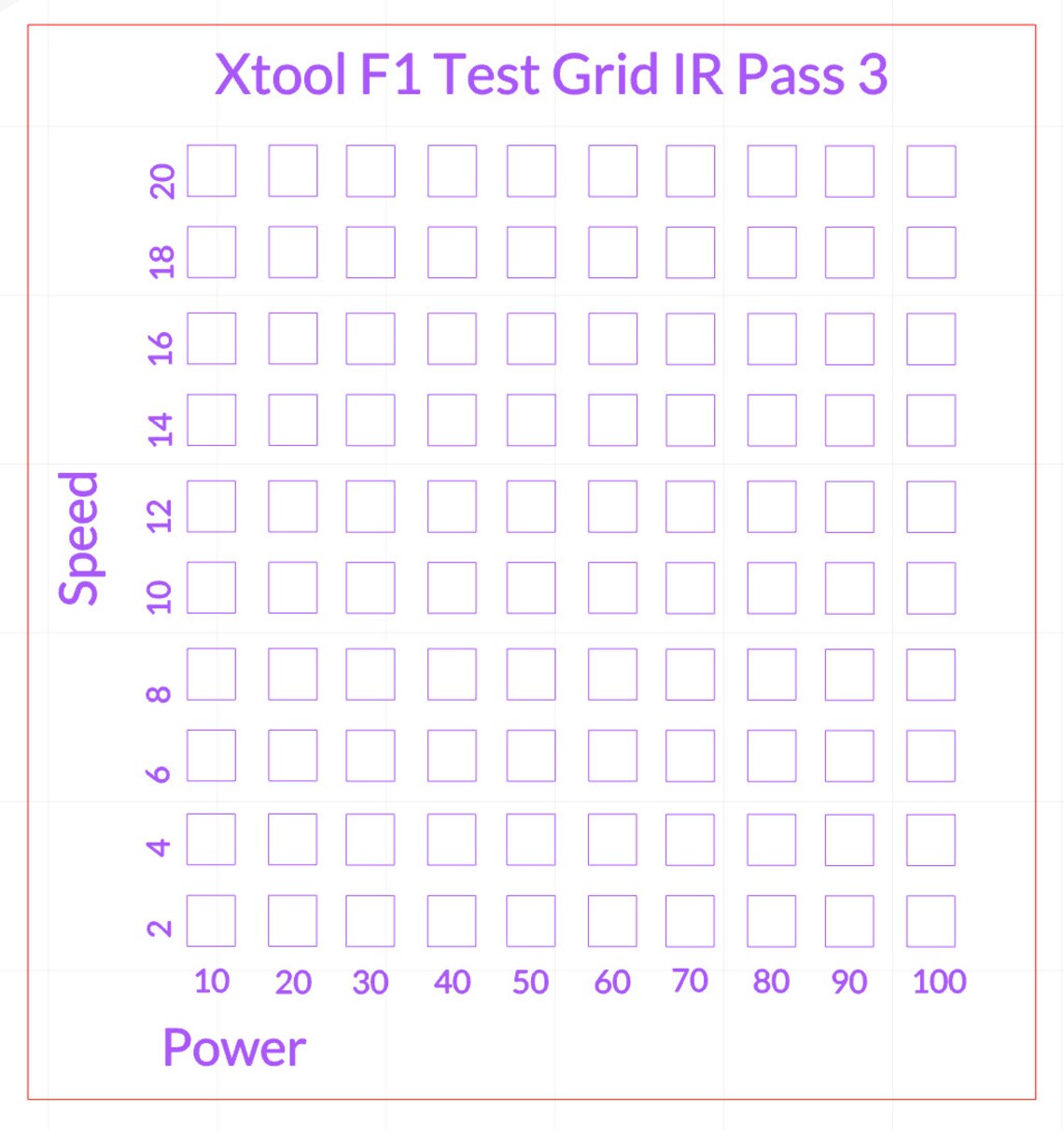 Xtool F1 Cutting Blue Light Test Grid - for Xtool Creative Suite - XCS ...