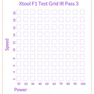 Xtool F1 Cutting Blue Light Test Grid - for Xtool Creative Suite - XCS ...