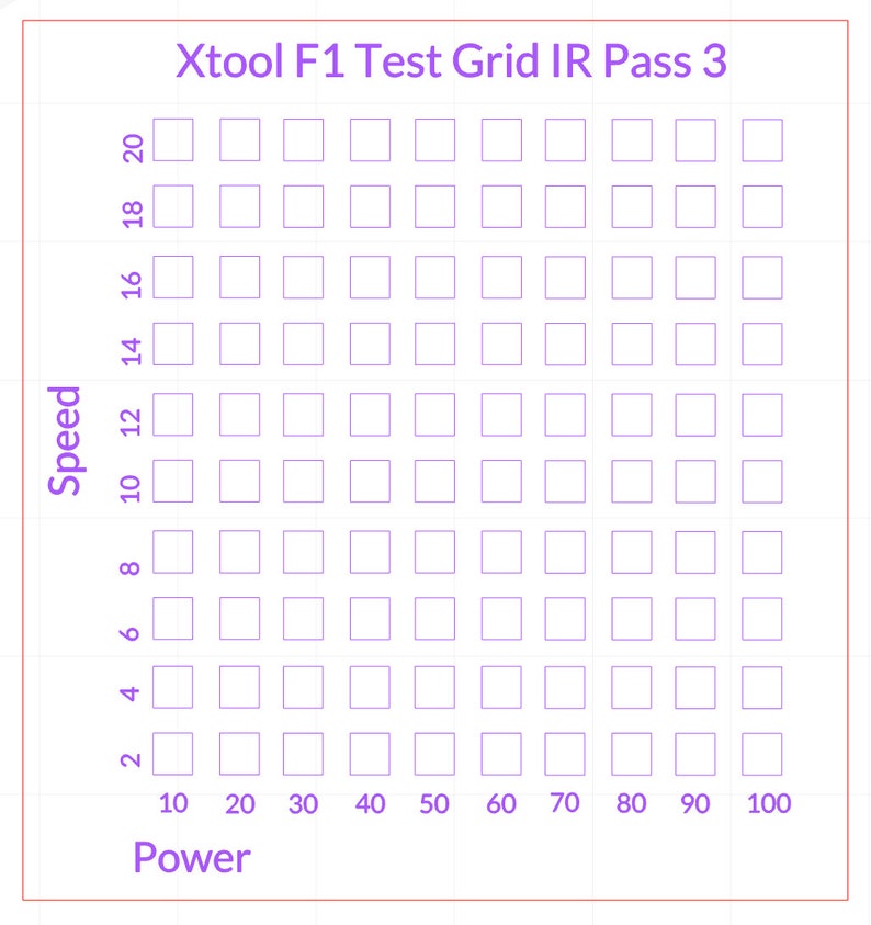 Xtool F1 Cutting Blue Light Test Grid - for Xtool Creative Suite - XCS ...
