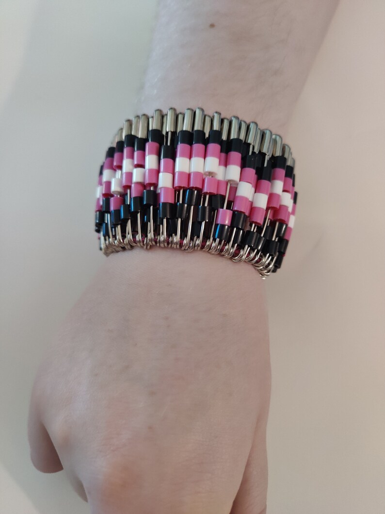 Beaded Safety Pin Bracelet - Etsy