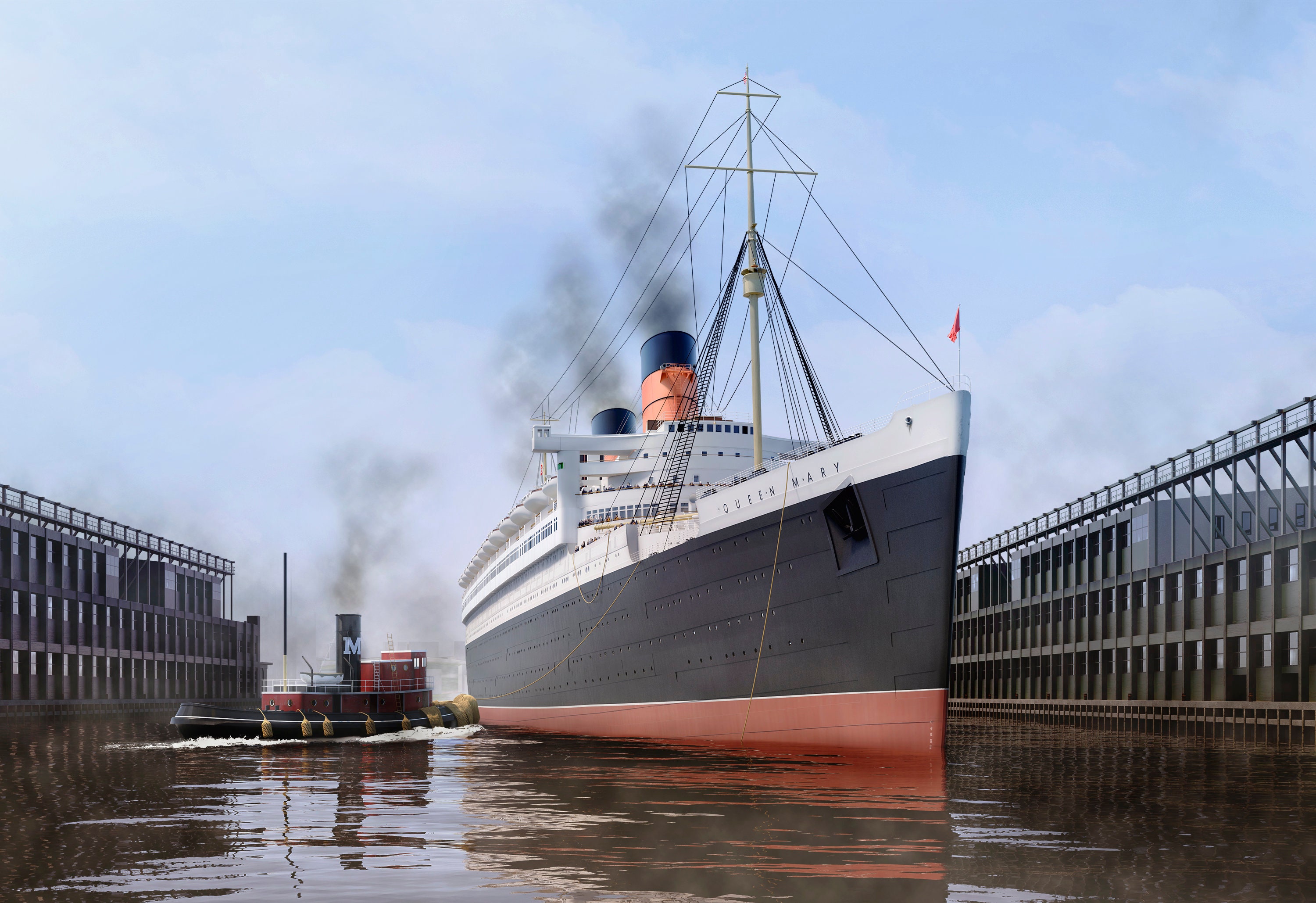 QUEEN MARY SHIP Original Poster Art Modern Wall Print Gift - Etsy