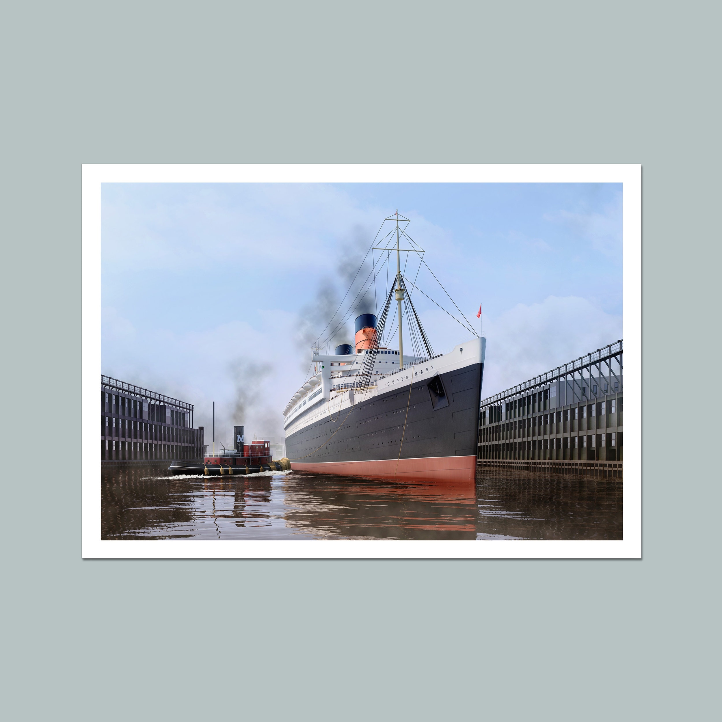 QUEEN MARY SHIP, Original Poster Art, Modern Wall Print, Gift ...