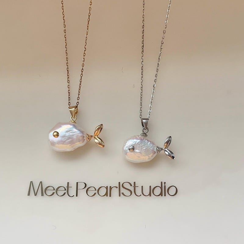 Fish Design Pearl Pendant - Etsy