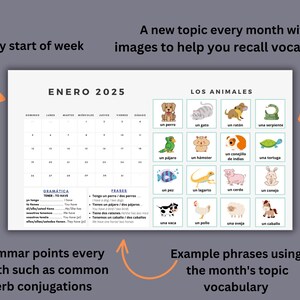 2025 Spanish-english Calendar for Beginners to Learn Spanish - Etsy UK
