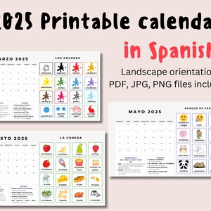 2025 Spanish-english Calendar for Beginners to Learn Spanish - Etsy UK
