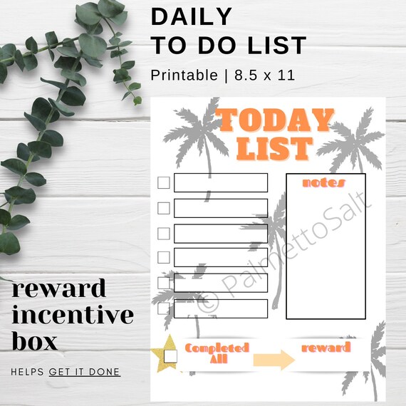 Daily Planner Instant Printable to Do List Organizer - Etsy