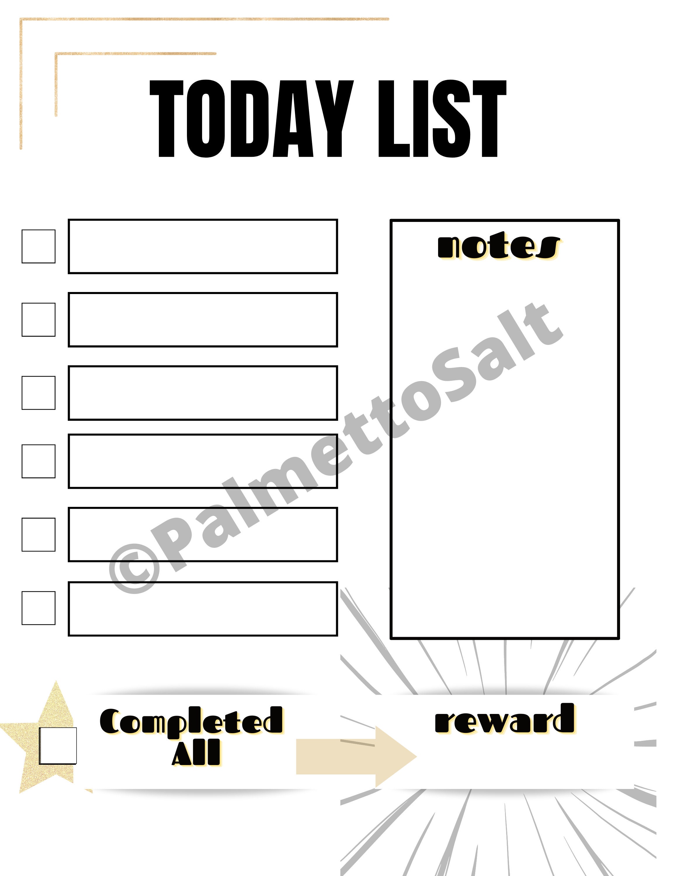 Daily Planner | Instant Printable | to Do List | Today List | Check ...