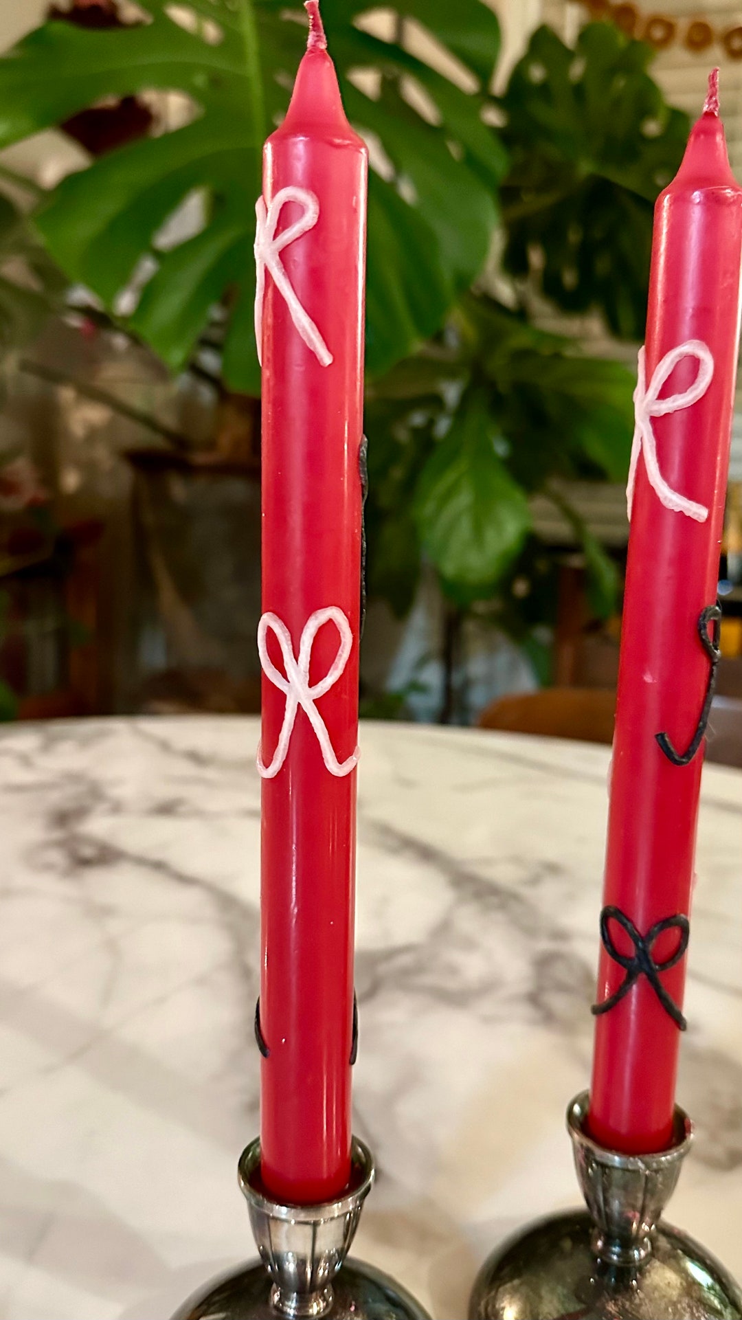 Wax Bow Tapered Candles - Etsy