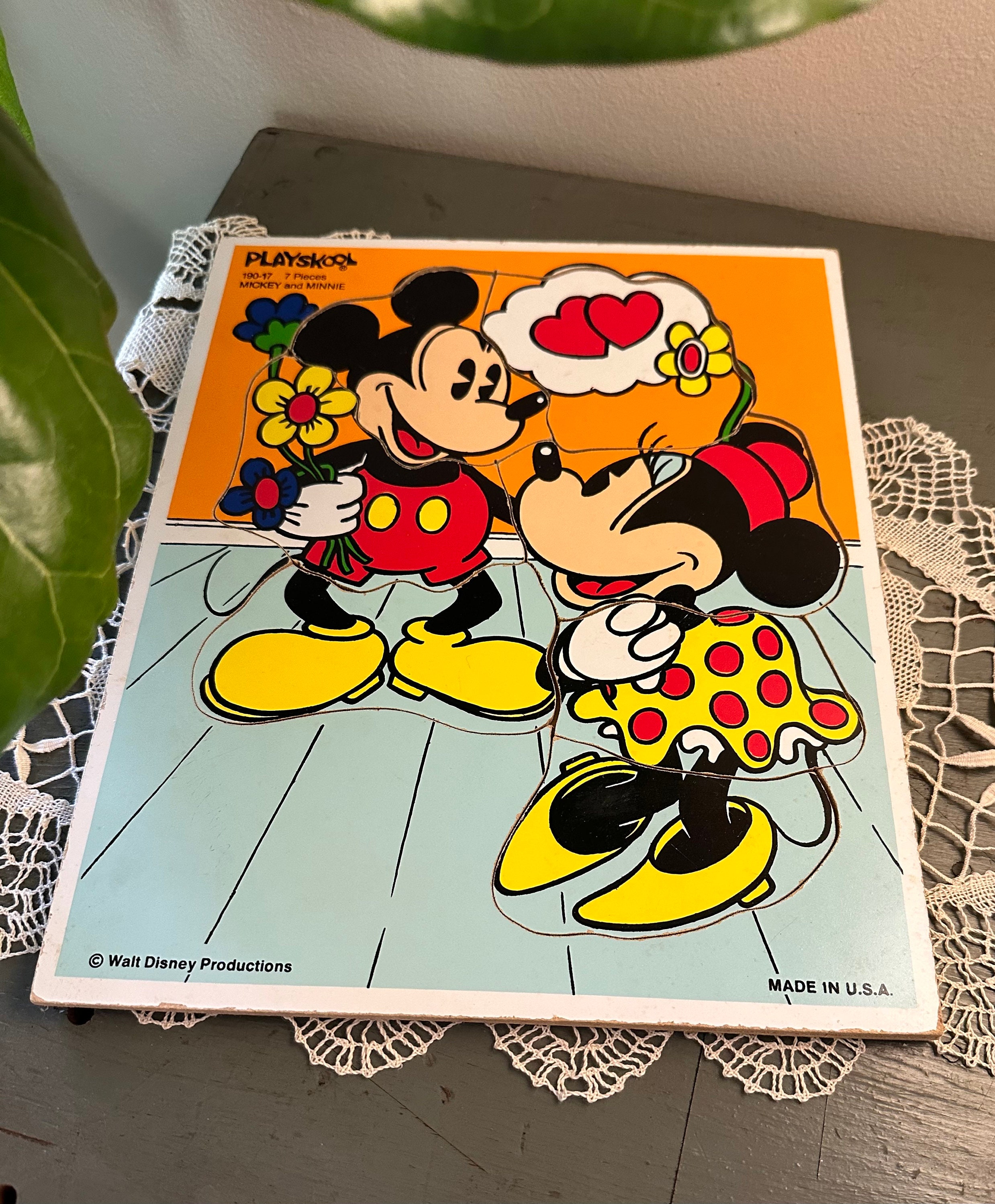 Vintage Playskool MICKEY and MINNIE Wooden Puzzle - Etsy