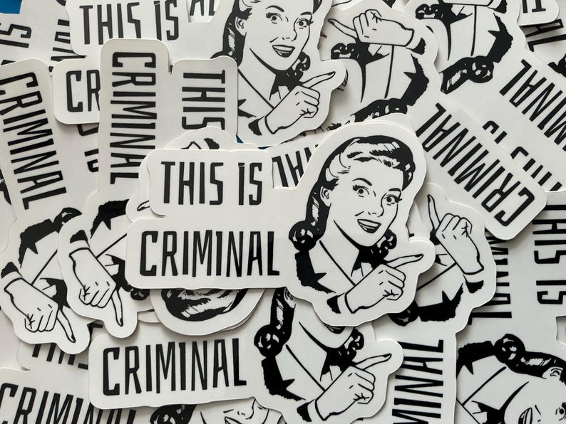 This is Criminal Sticker | Funny Glossy Vinyl Sticker - Etsy