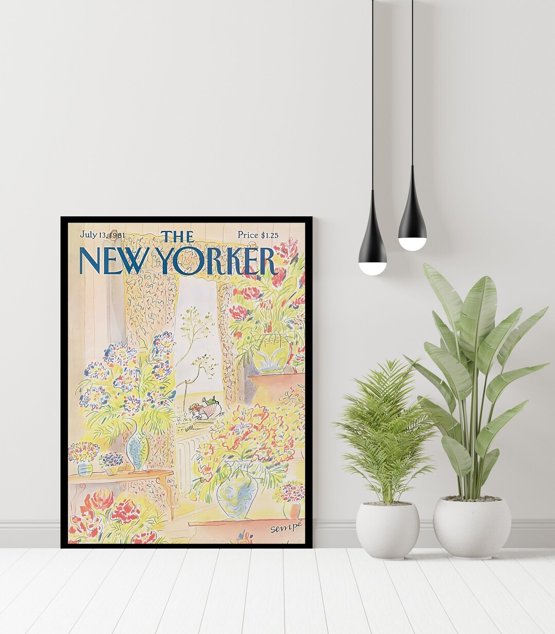 The New Yorker Magazine Cover the Home of Flower Lover by Jean-jacques ...