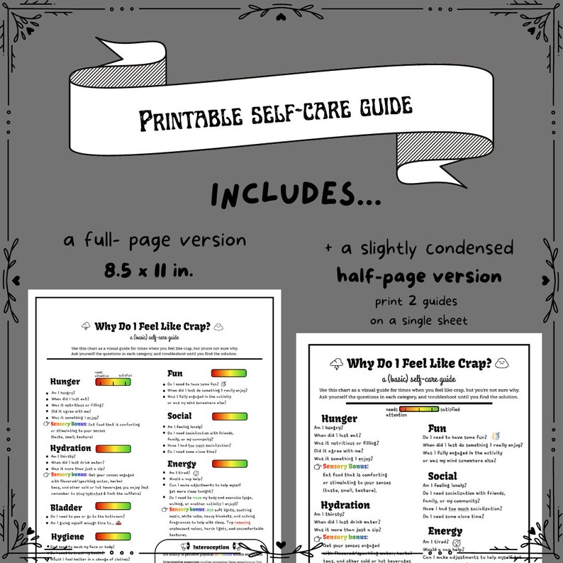 Why Do I Feel Like Crap Self Care Guide Adults and Teens - Etsy