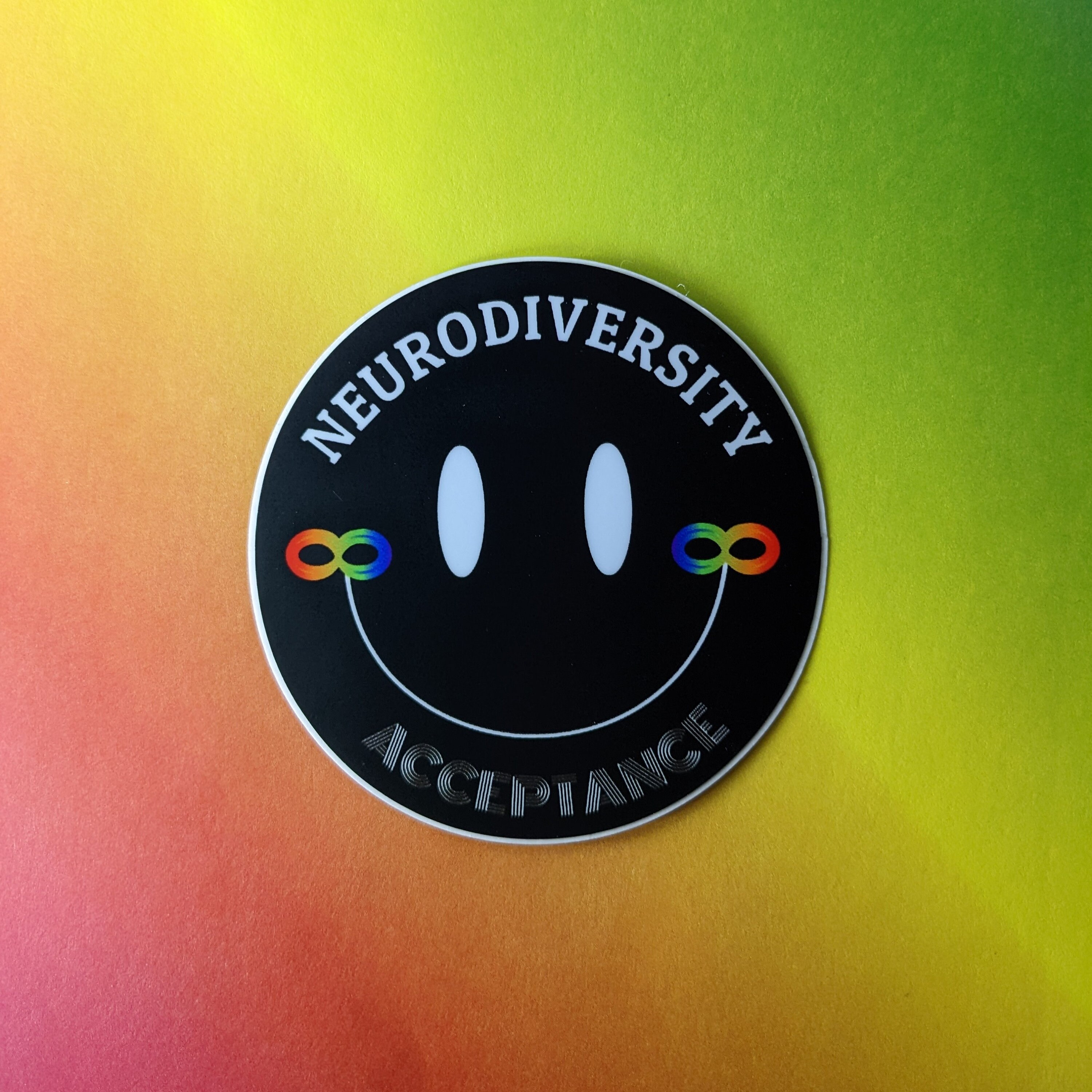 Neurodiversity Acceptance Smiley Face Sticker Matte Vinyl - Etsy
