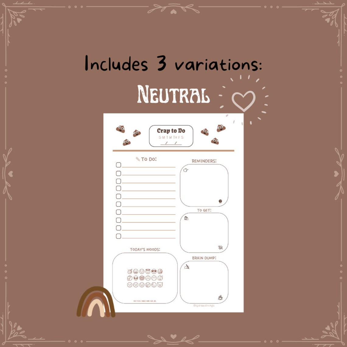 Crap to Do List Printable Daily Planner Mood Tracker 3 - Etsy