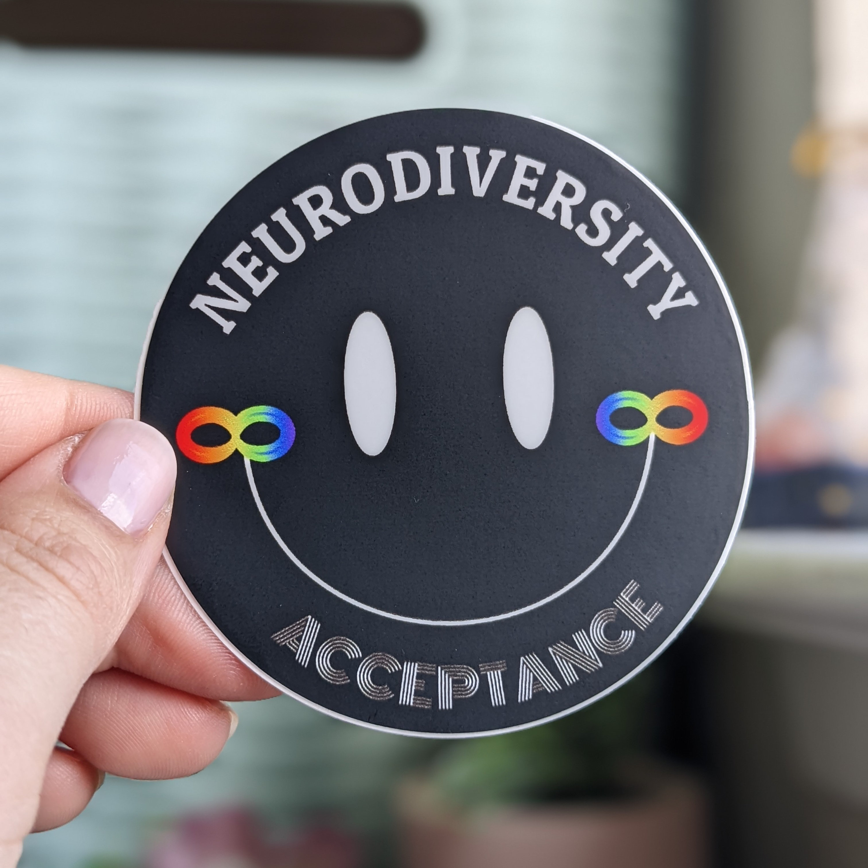 Neurodiversity Acceptance Smiley Face Sticker Matte Vinyl - Etsy